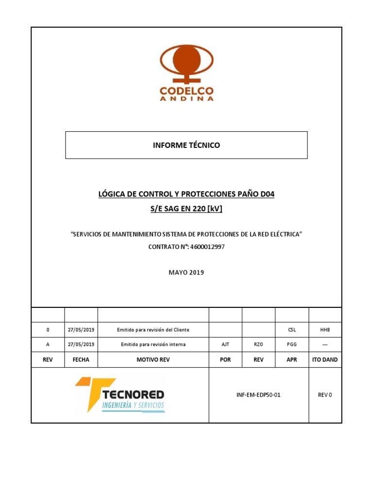 Informe de Lógica de Control y Protecciones Del Paño D04 | PDF | Poder (Física) | Ingeniería de ...