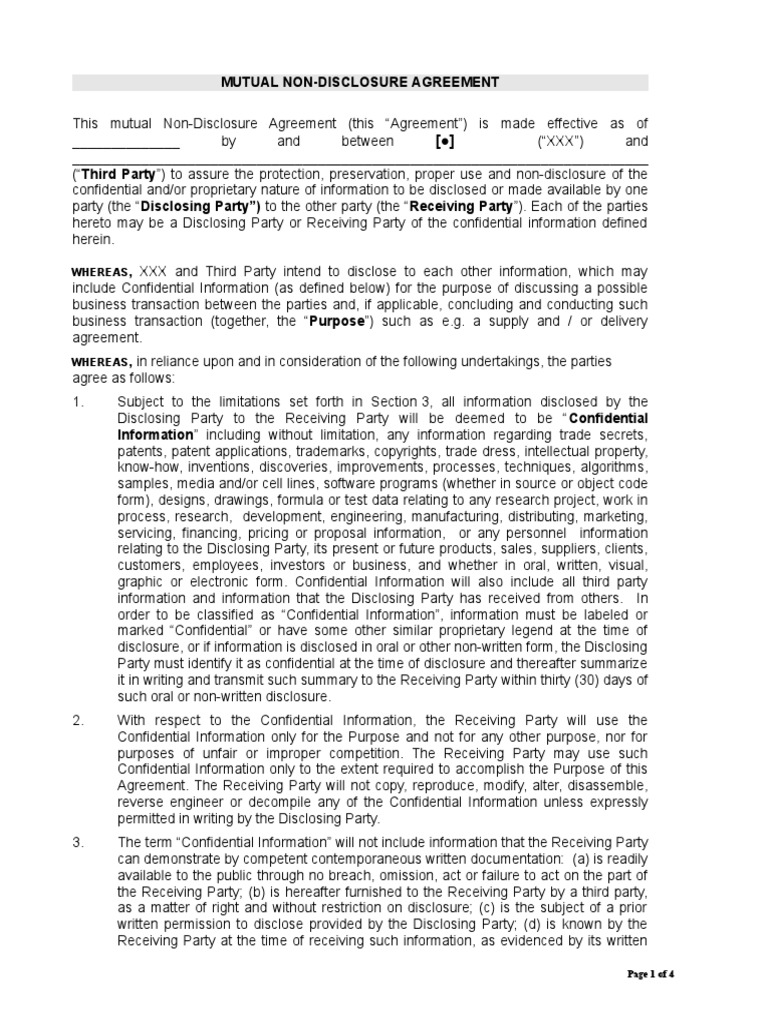 German NDA | PDF | Breach Of Contract | Confidentiality