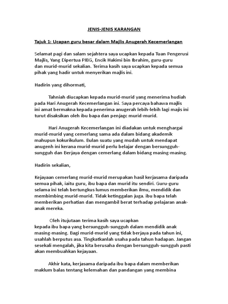 Karangan Contoh | PDF