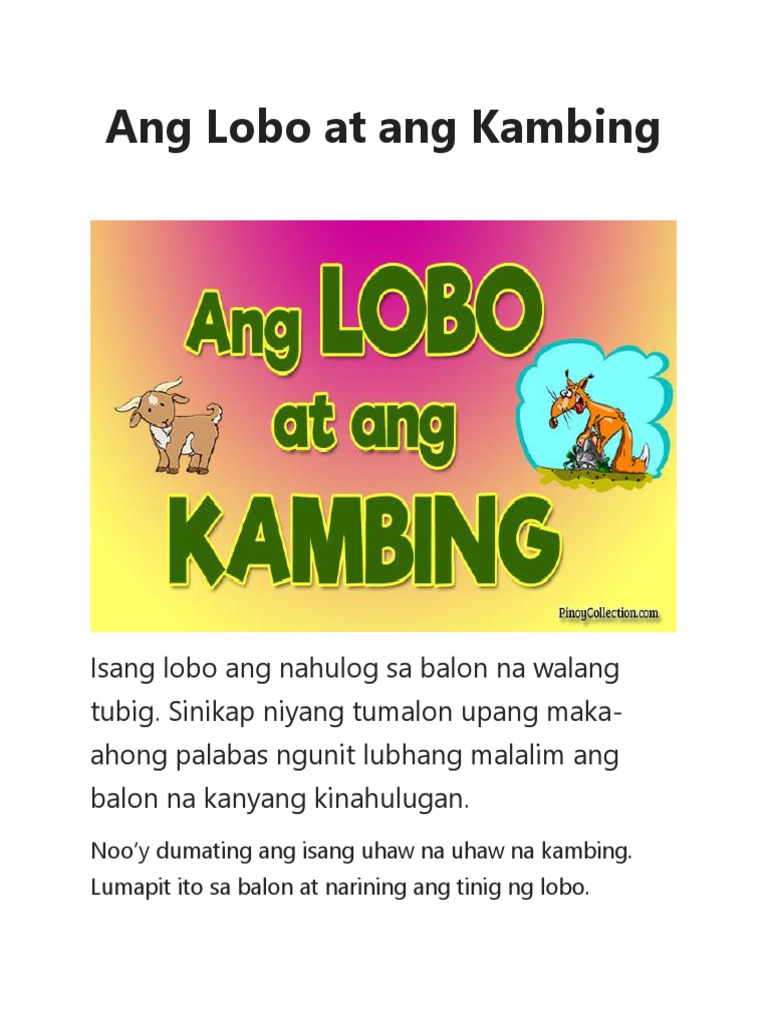 Ang Lobo at Ang Kambing | PDF