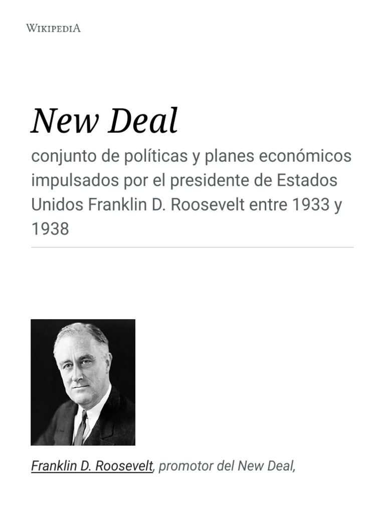 New Deal | PDF | Nuevo acuerdo | Franklin D. Roosevelt