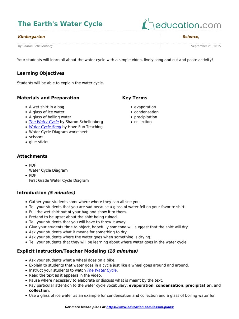 The Water Cycle PDF | PDF | Water Cycle | Pedagogy