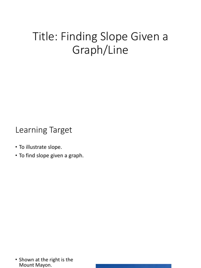 Finding Slope Given A Graph | PDF