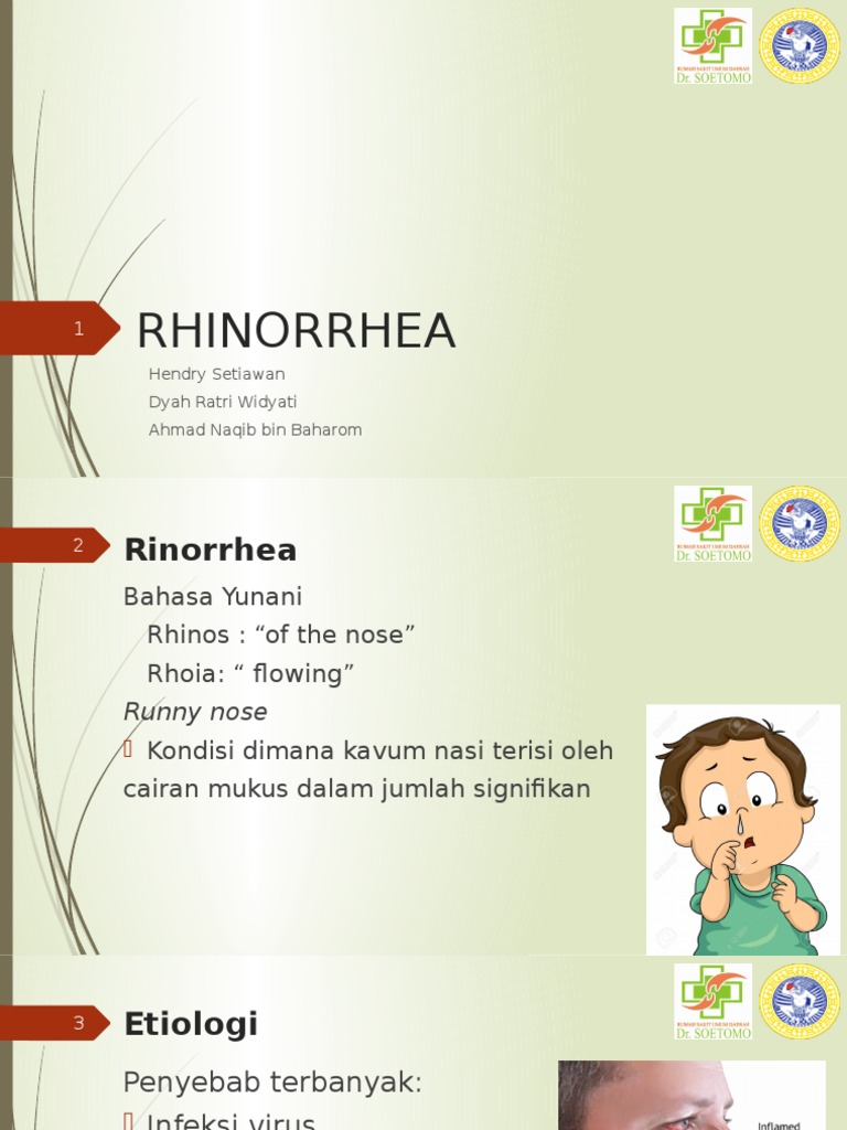 Rhinorrhea: Hendry Setiawan Dyah Ratri Widyati Ahmad Naqib Bin Baharom ...