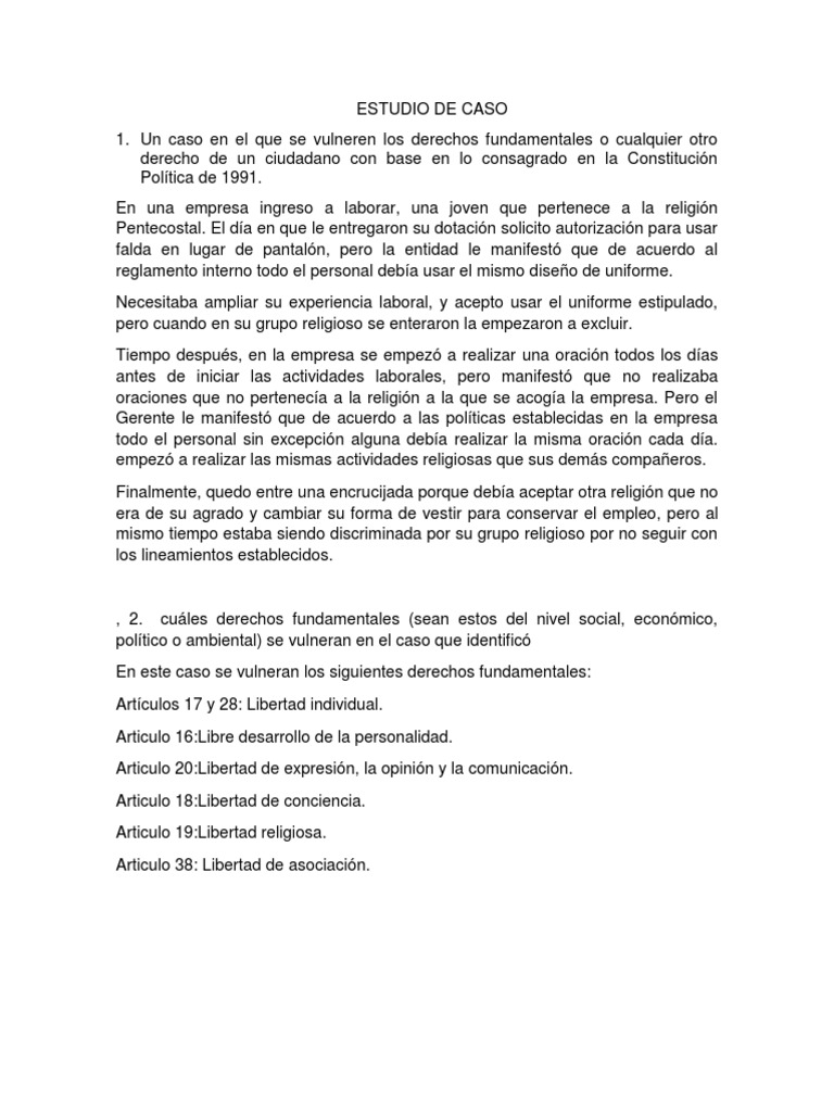 Estudio de Caso | PDF | Derechos humanos | Derecho Constitucional