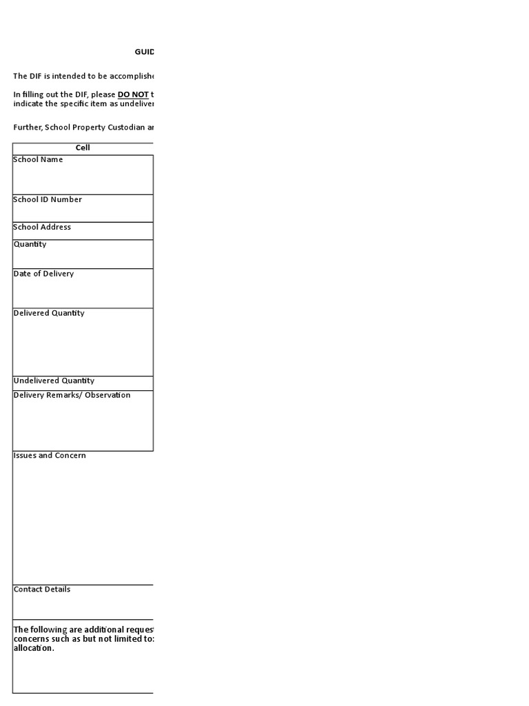 Guide To Fill Up DIF v2 | PDF | Business