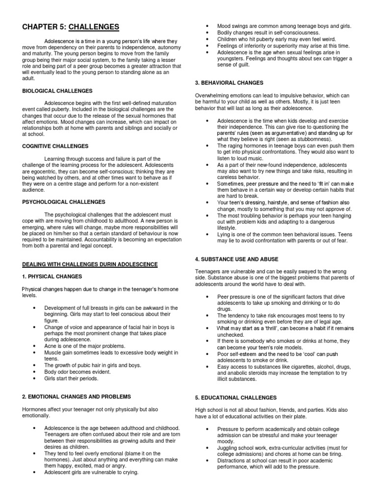 Navigating the Challenges of Adolescence: Physical, Emotional ...