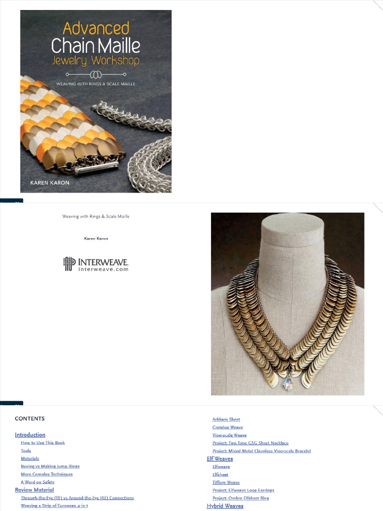 Adavanced Chain Maille - Jewelry Workshop - Karen Karon | PDF