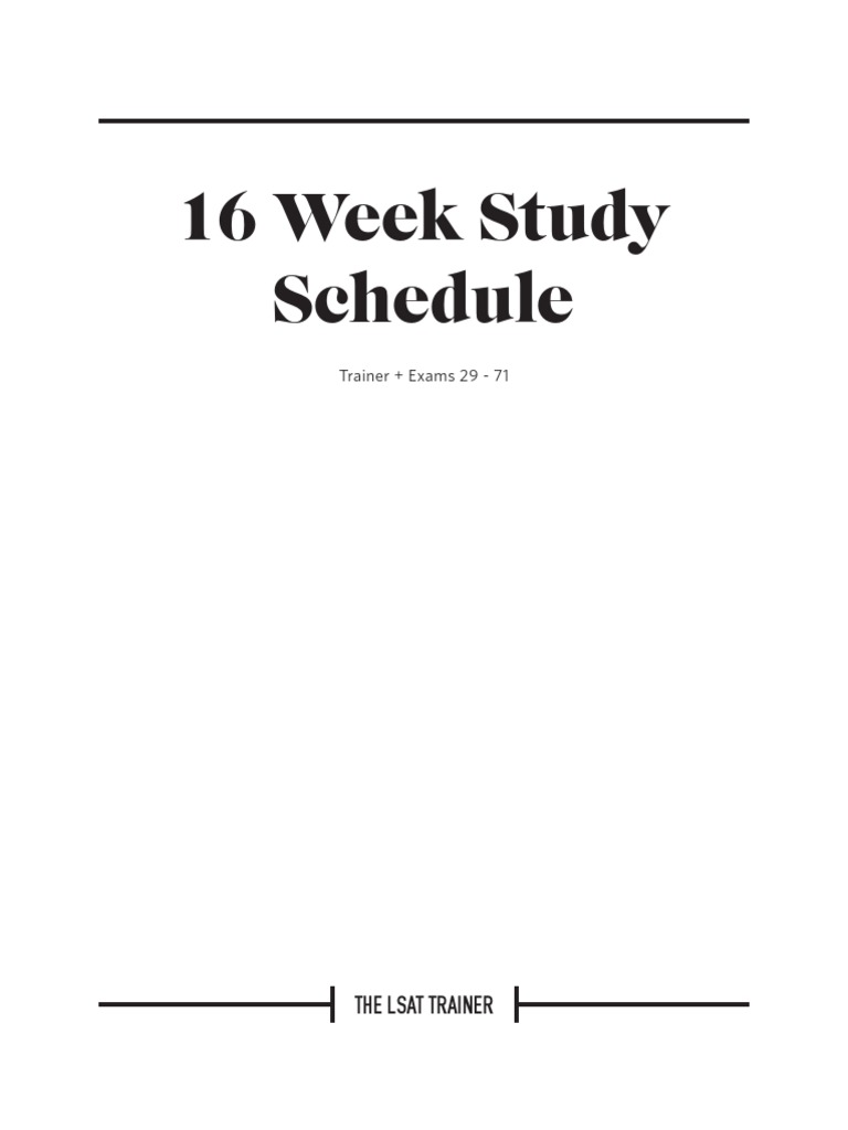 16 Week Schedule Exams 29 71 PDF | PDF | Law School Admission Test ...