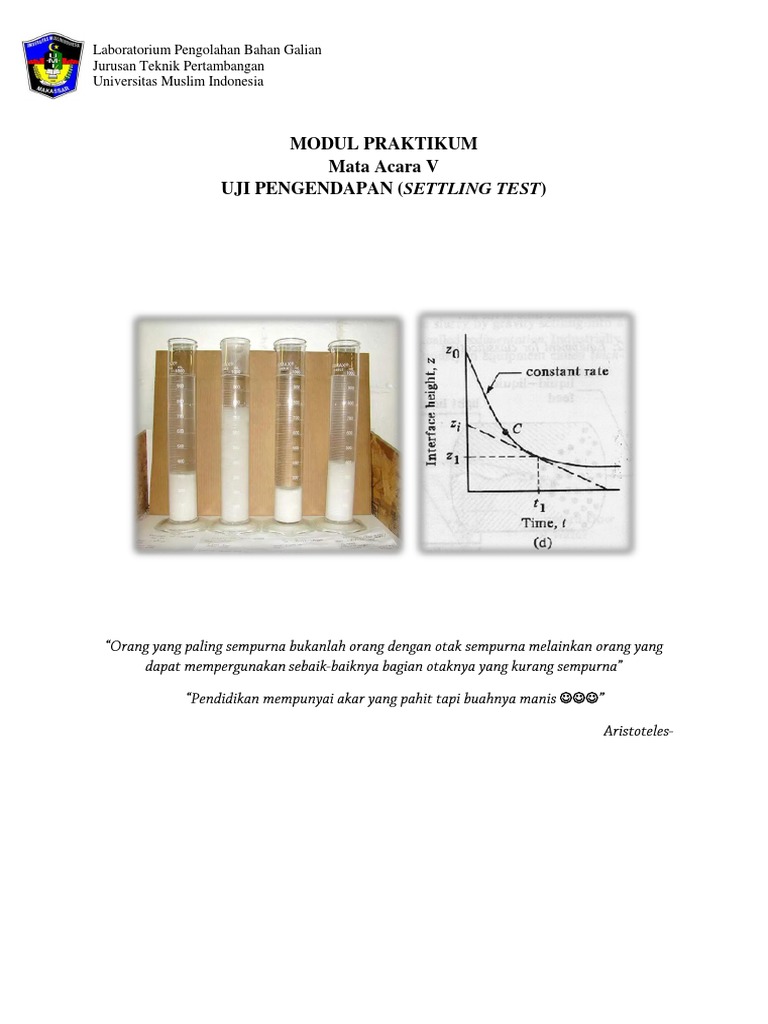 Modul Settling Test | PDF