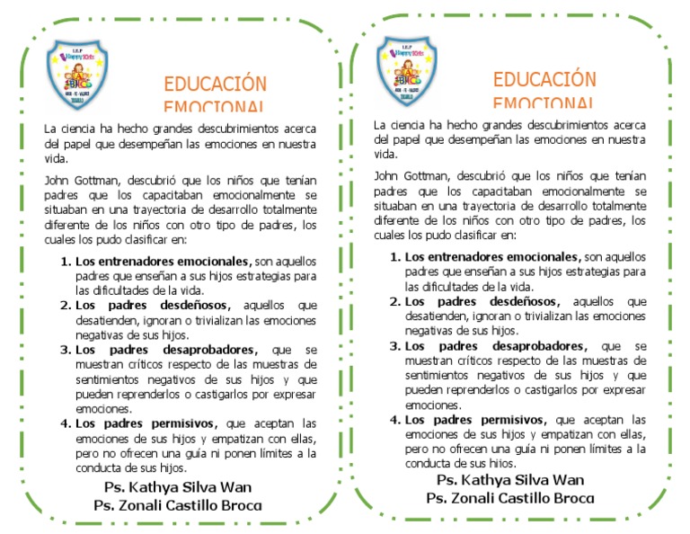 Escuela para Padres - Inteligencia Emocional | PDF | Las emociones ...