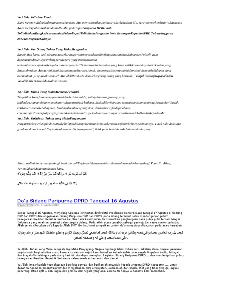 Doa Rapat Paripirna DPRD | PDF | Kajian Bahasa Asing | Agama & Spiritualitas