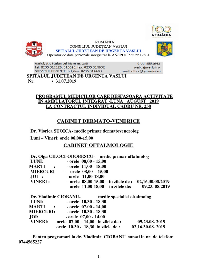 Program Ambulator August 2019 | PDF