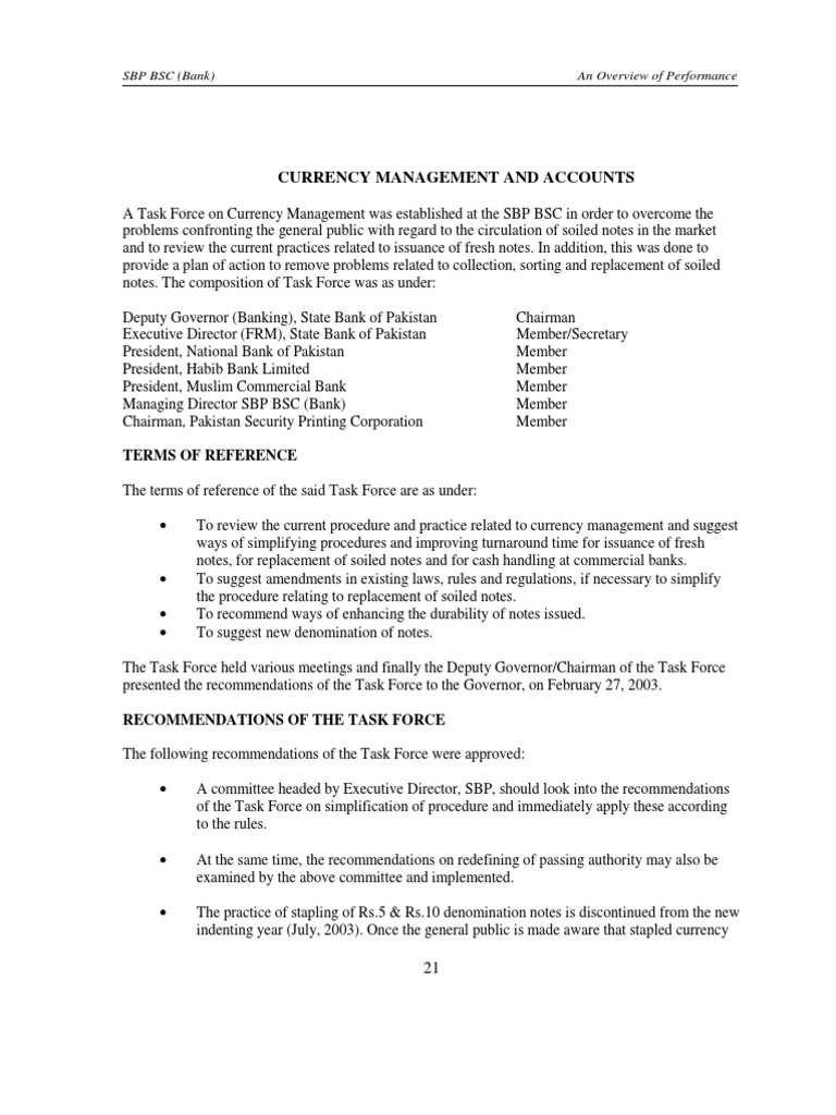 Currency Management and Accounts: SBP BSC (Bank) An Overview of ...