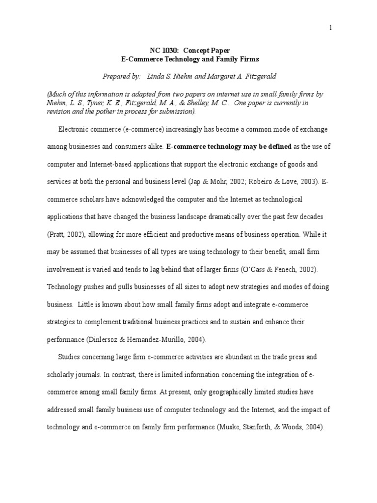 Technology Concept Paper-Final | PDF | Innovation | E Commerce