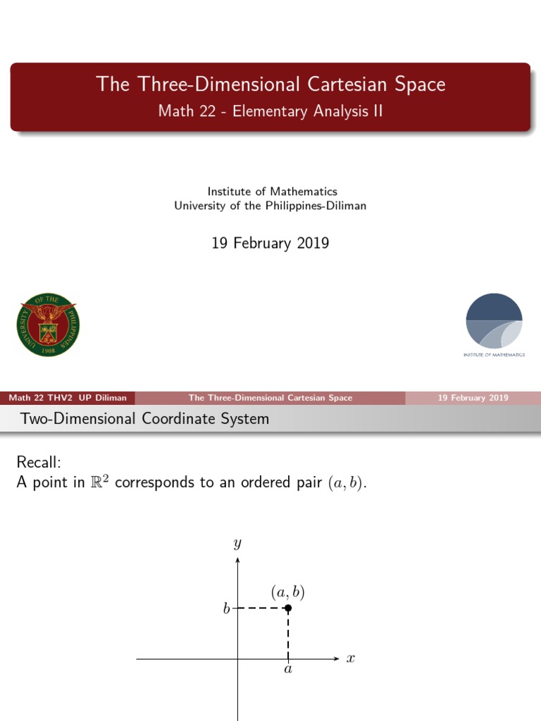The Three-Dimensional Cartesian Space | PDF | Cartesian Coordinate ...