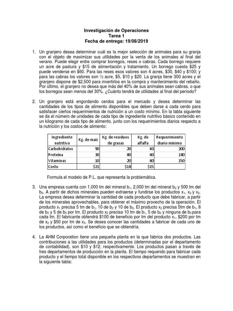 Tarea 1 | PDF | Oveja | Alimentos