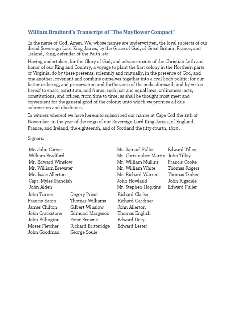 Mayflower Compact | PDF