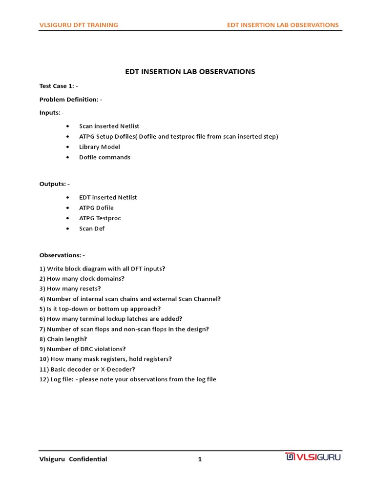 Vlsiguru DFT Training Edt Insertion Lab Observations | PDF | Electronic ...