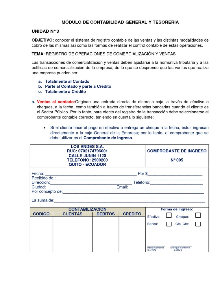 Módulo De Contabilidad General Y Tesorería Unidad N° 3 | Factura ...
