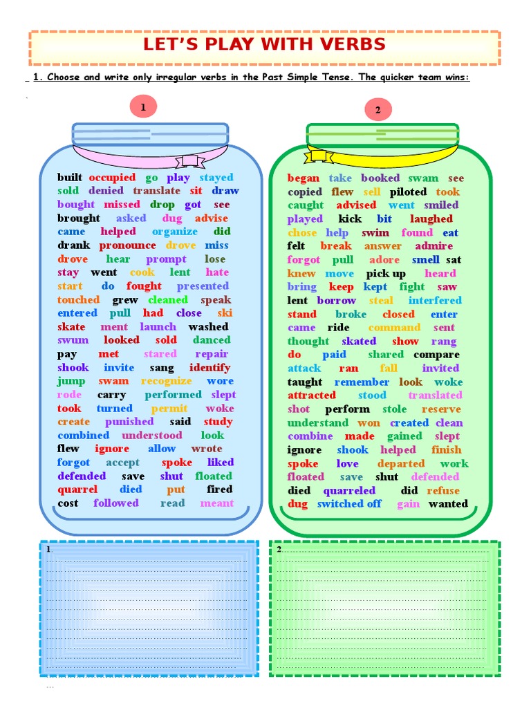 Lets Play With Irregular Verbs 23546 | PDF
