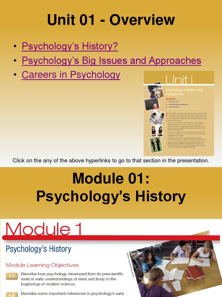 Unit 01 - Overview: Psychology's History? Psychology's Big Issues and ...