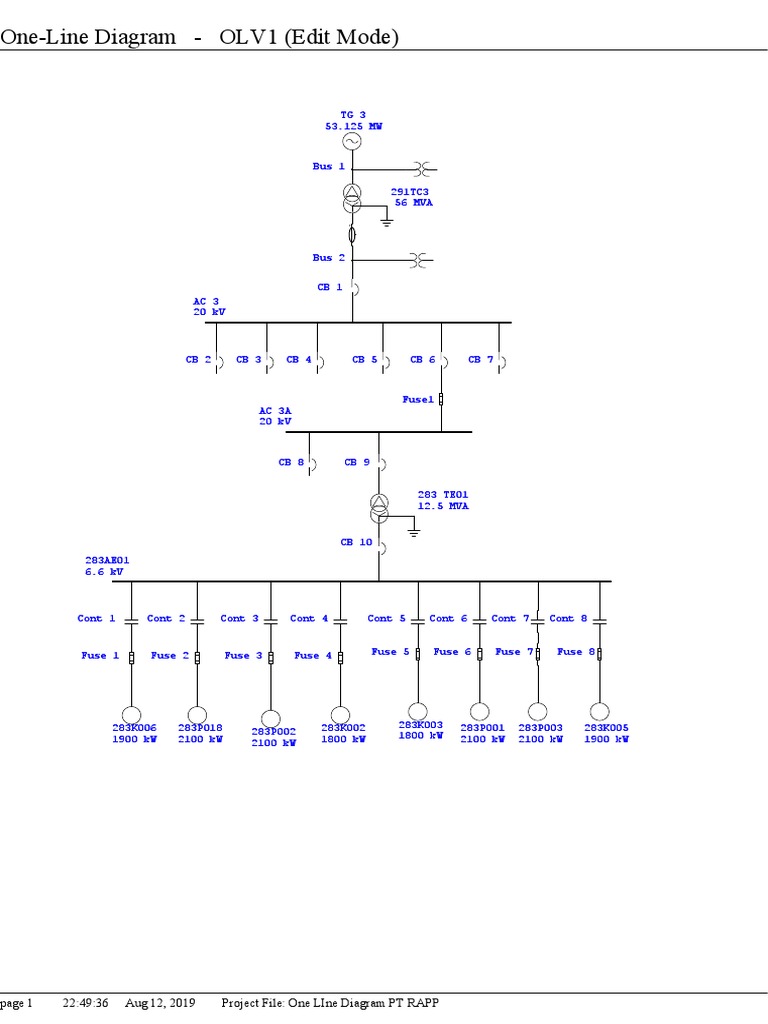 One-Line Diagram - OLV1 (Edit Mode) | PDF