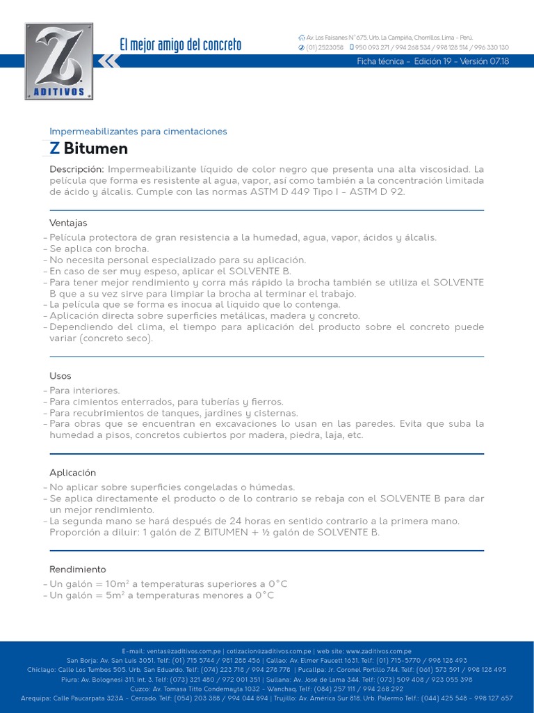 Hoja MSDS Z Bitumen | PDF | Materiales transparentes | Agua