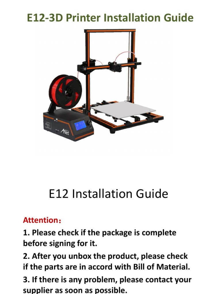 E12 Installation Guide | PDF | Cartesian Coordinate System | Electrical ...
