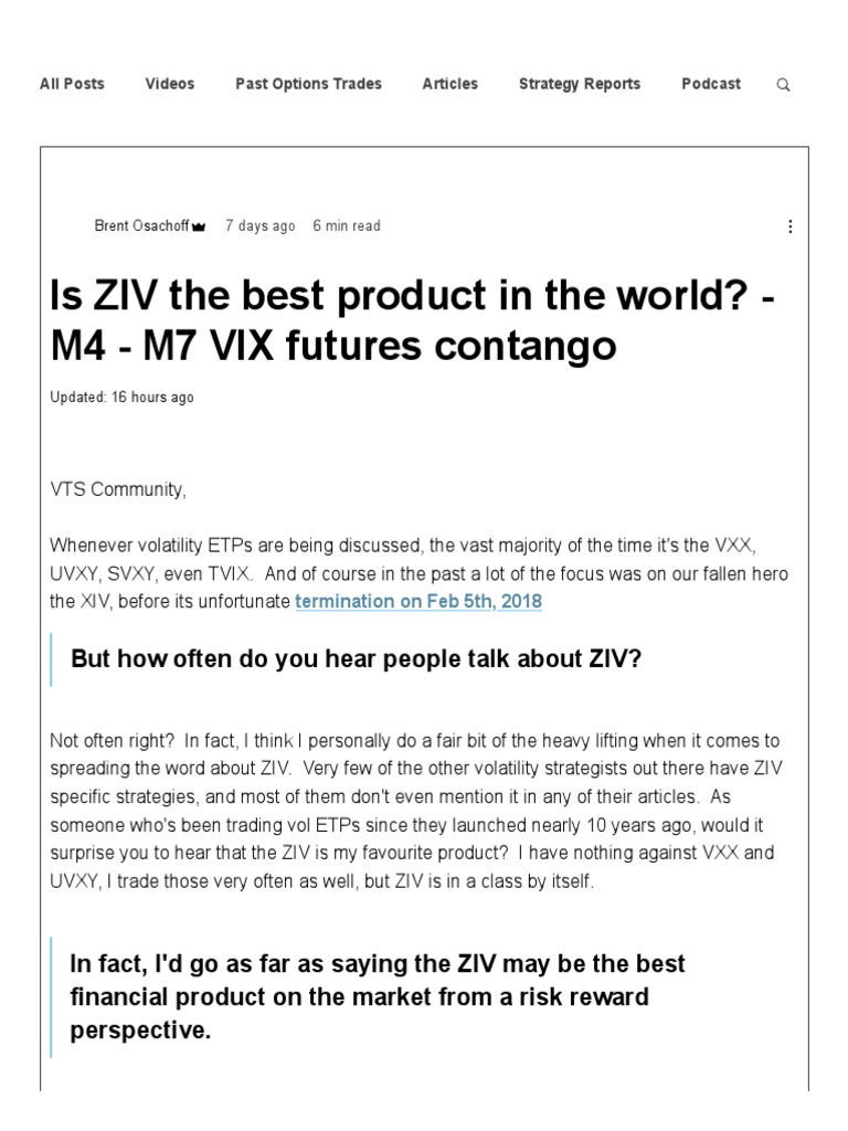 Vol. Futures Contango | PDF | Vix | Yield Curve