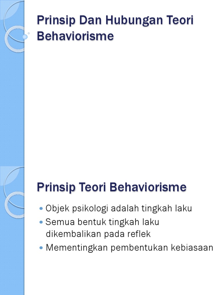 Prinsip Dan Hubungan Teori Behaviorisme | PDF