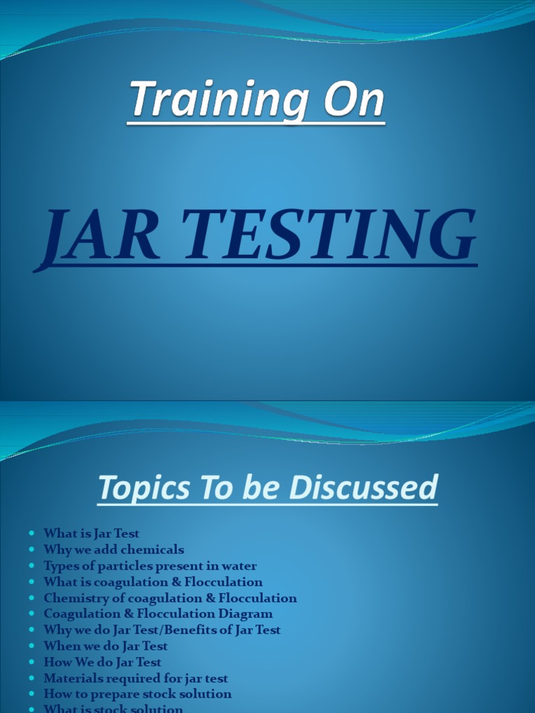 Jar Test Procedure for Water Treatment | PDF | Chemistry | Physical ...