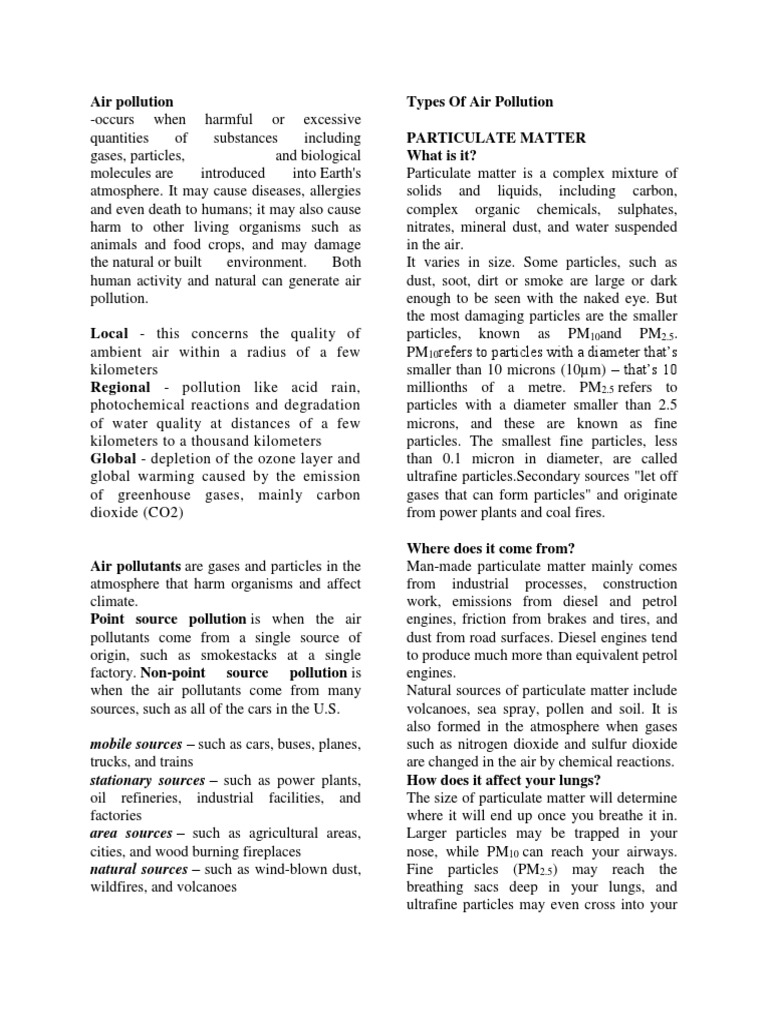 Mobile Sources - Such As Cars, Buses, Planes, Stationary Sources - Such ...