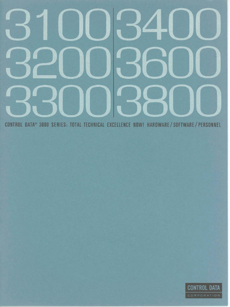CDC 3000 Series | PDF | Computer Data Storage | Data Analysis