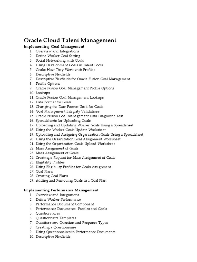 Oracle Cloud Talent Management | PDF | Oracle Database | Talent Management