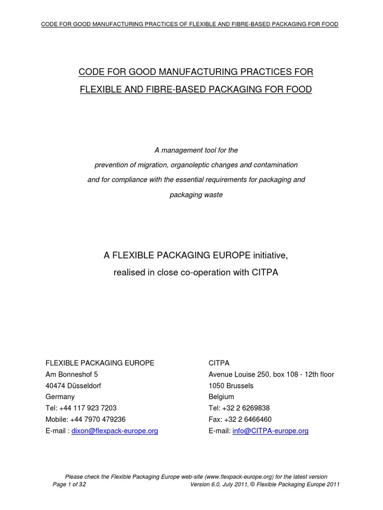 FPE - GMP - Code - 6.0 Flexible Packing PDF | PDF | Packaging And ...