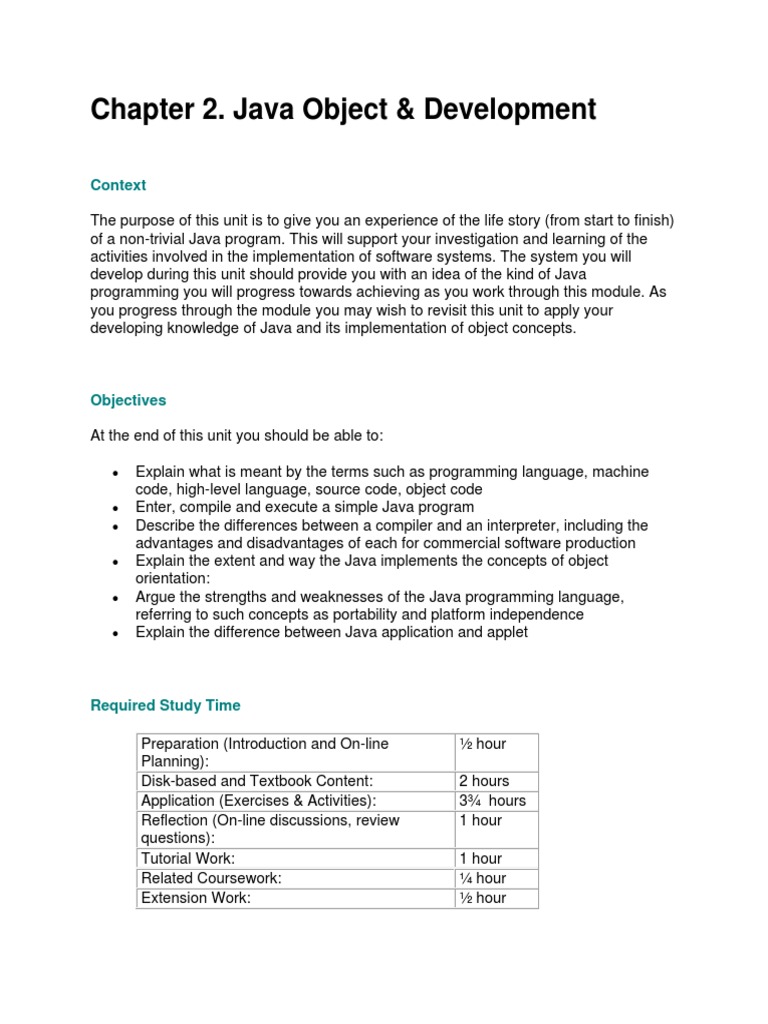 Chapter 2 - Java Object & Development | Download Free PDF | Java ... Chapter 2 - Java Object & Development | Download Free PDF | Java ...