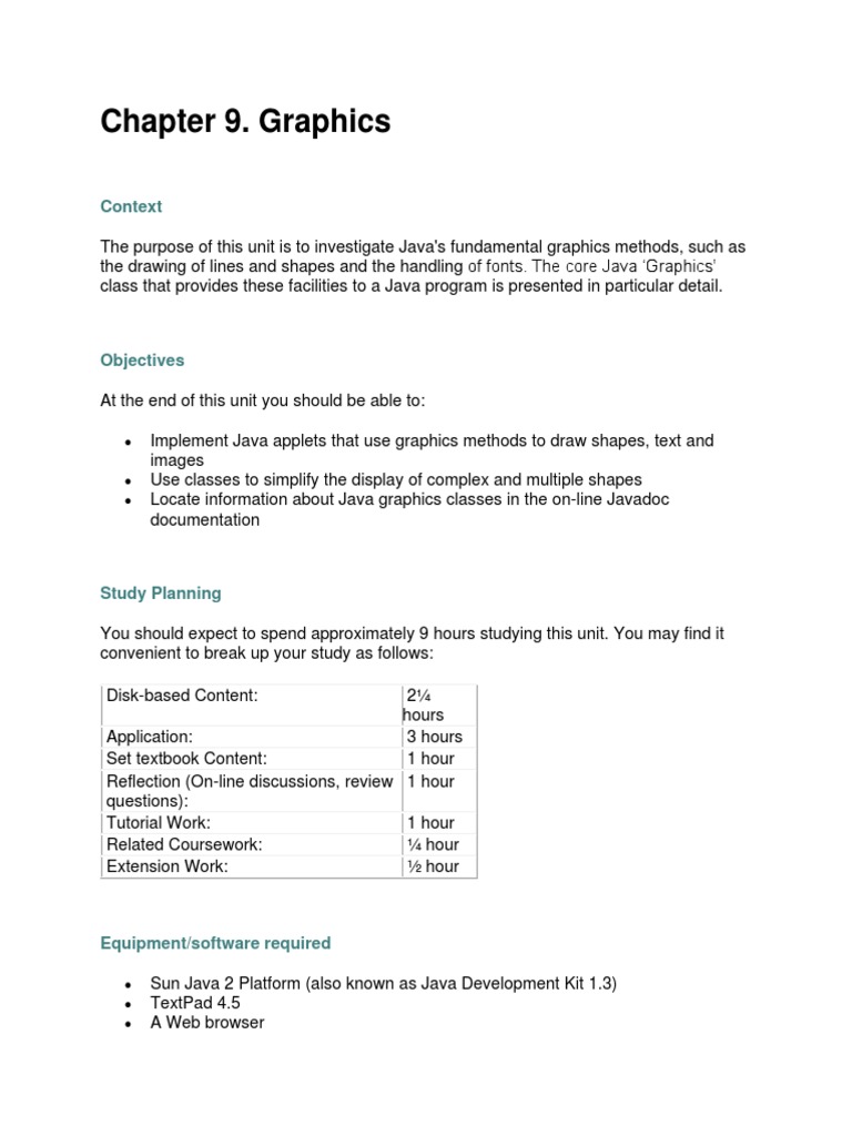 Chapter 9 Graphics Pdf Typefaces Java Programming Language