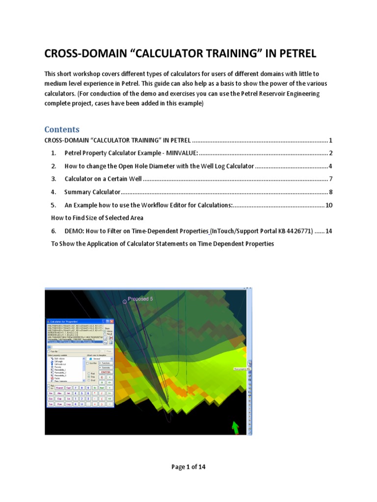 Petrel Cross-Domain Calculator Training | PDF | Tab (Gui) | Spreadsheet