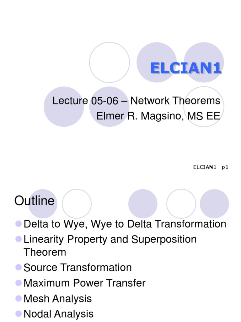Lecture05-06 - Network Theorems | PDF | Electrical Network | Series And Parallel Circuits