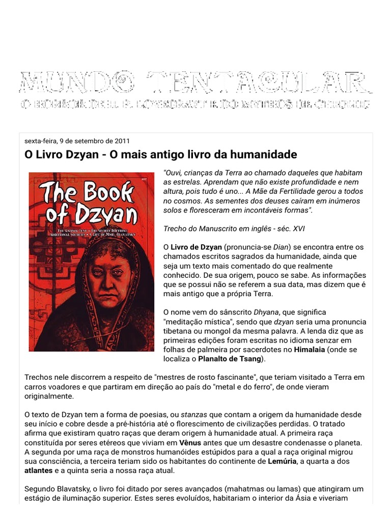 O LIVRO DE DZYAN | PDF | Helena Blavatsky | Livros