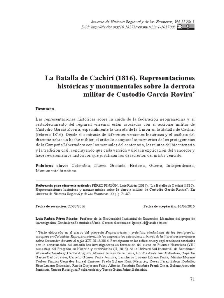 Cachirí | PDF | Colombia | Historiografía