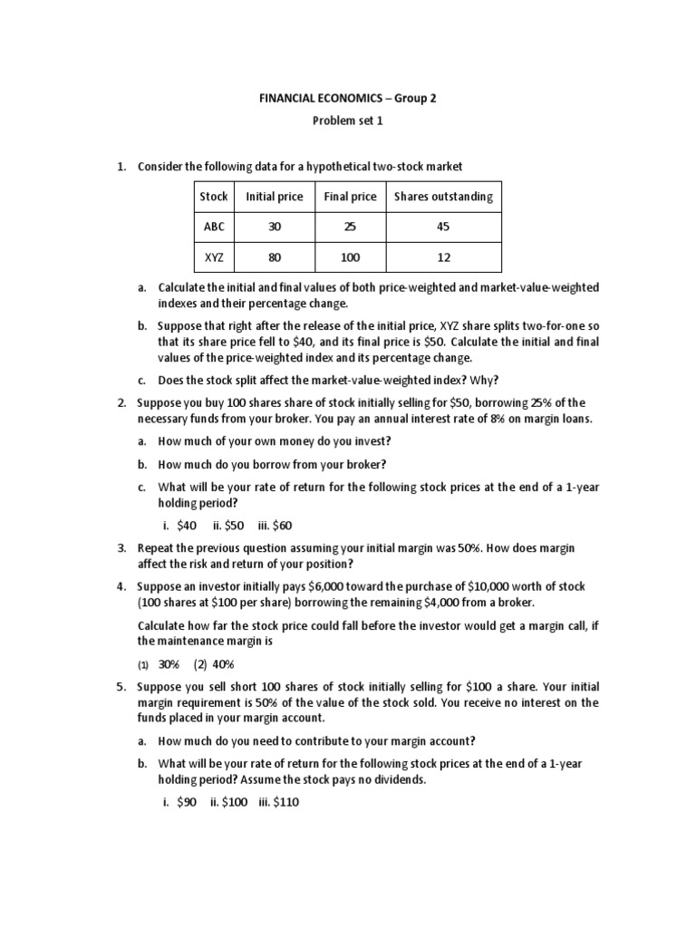 Financial Economics | PDF | Margin (Finance) | Short (Finance)