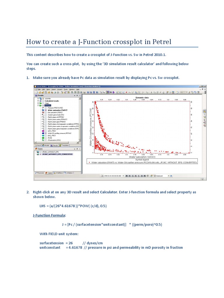 How To Create J-Function Crossplot in Petrel | PDF | Permeability ...