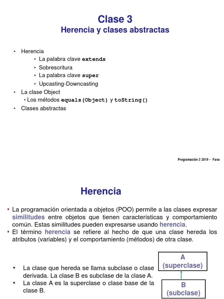 CLASE 3.1 - Herencia y Clases Abstractas | PDF | Herencia (Programación ...