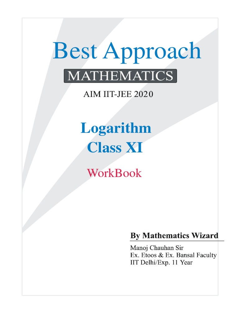 Workbook Log ByMCSir | PDF | Logarithm | Numbers