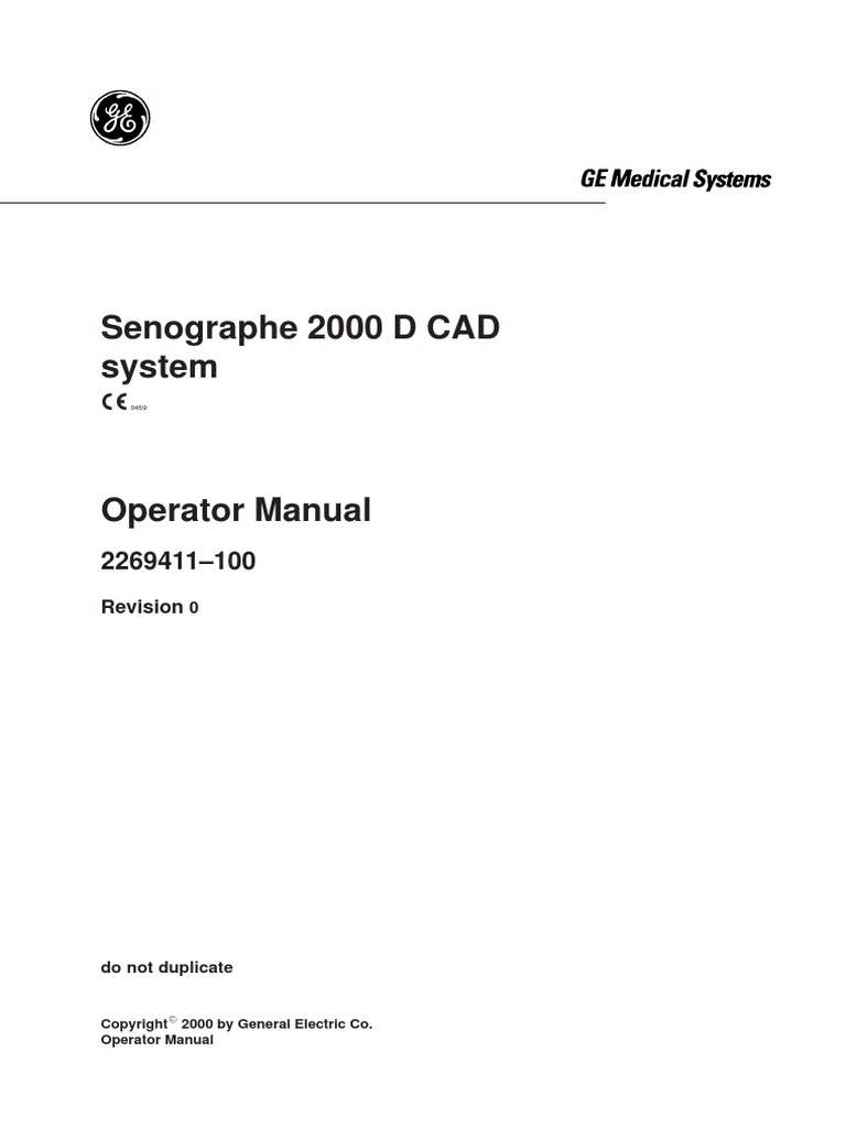 Ge Senographe 2000d Operator Manual | PDF | Electromagnetic ...
