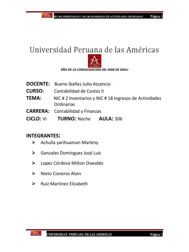 Nic 2 y Nic 18 | PDF | normas internacionales de INFORMACION FINANCIERA ...