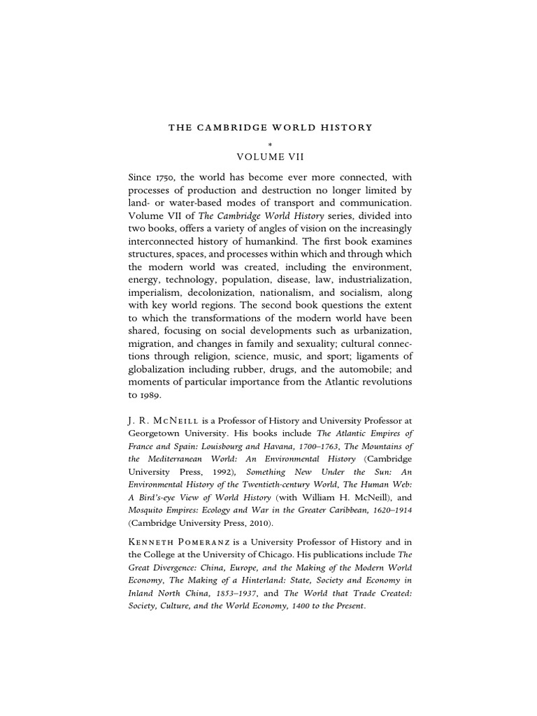 Cambridge World History 7 - 1 | PDF | World History | Environmental History