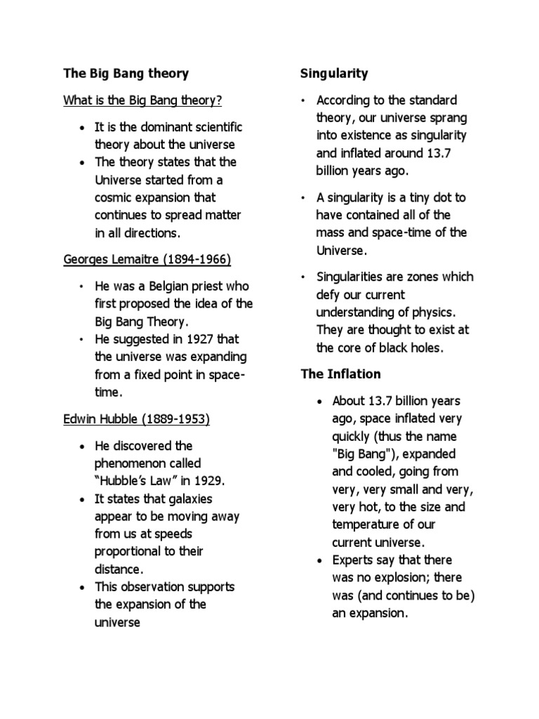 The Big Bang Theory | PDF | Big Bang | Universe